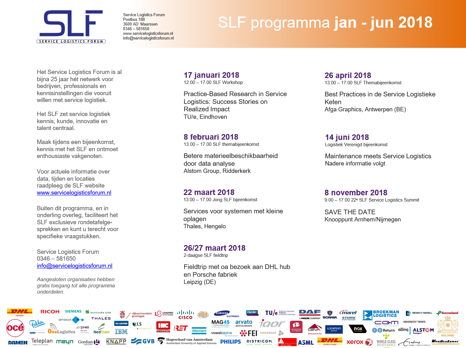 Service Logistics Forum (SLF) hét netwerk voor professionals in service ...
